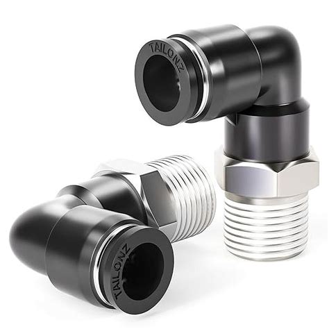 Tailonz Pneumatic Male Elbow 1 4 Inch Tube Od X 1 8 Inch Npt Thread