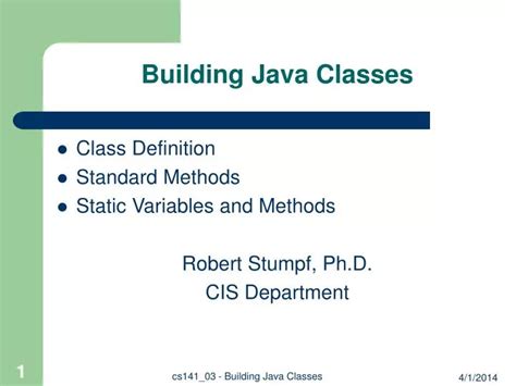 Ppt Building Java Classes Powerpoint Presentation Free Download Id