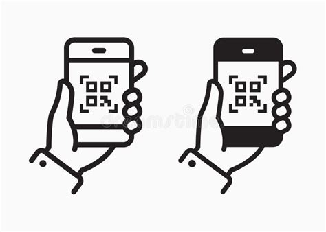 QR Code Scan Vector Icon On White Background Stock Vector Illustration Of Concept Hand