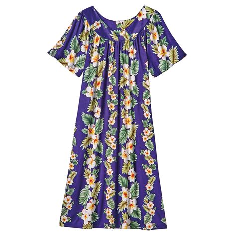Catalog Classics Womens Muumuu Dress Lounger Short Sleeve Pockets