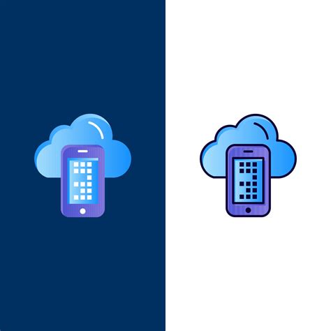 Cloud Computing Mobile Cell Icons Flat And Line Filled Icon Set Vector Blue Background 19099698