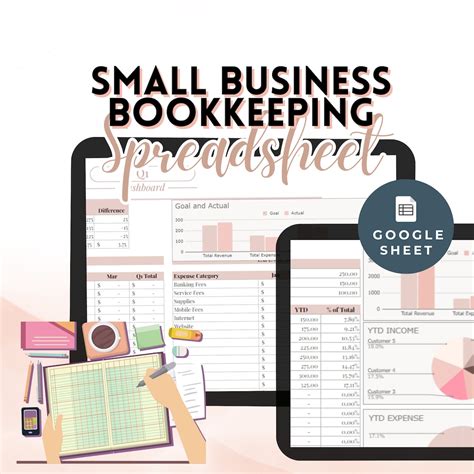 Business Ledger Template Google Sheets Small Business Bookkeeping Financial Dynamic Spreadsheet
