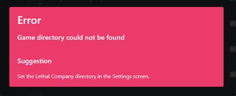 Game Directory Could Not Be Found Rlethalcompanymods