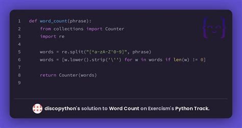 Discopythons Solution For Word Count In Python On Exercism
