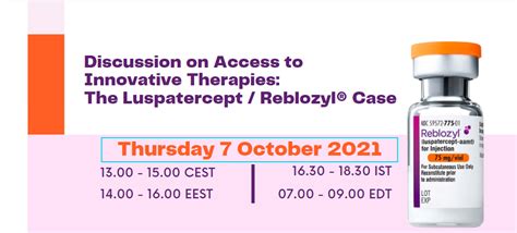 Coming Up This Thursday Discussion On Access To Innovative Therapies The Reblozyl Case Tif