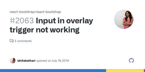 Input In Overlay Trigger Not Working · Issue 2063 · React Bootstrapreact Bootstrap · Github