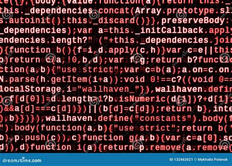 Javascript Functions Variables Objects Monitor Closeup Of Function Source Code Stock Image