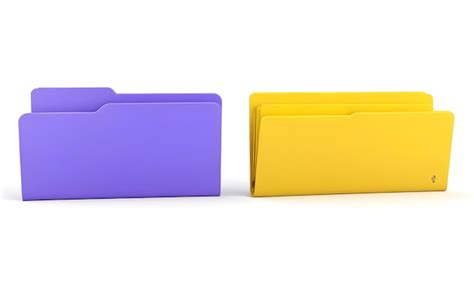 Premium Photo Purple Folder Icon Next To A Yellow Folder Icon