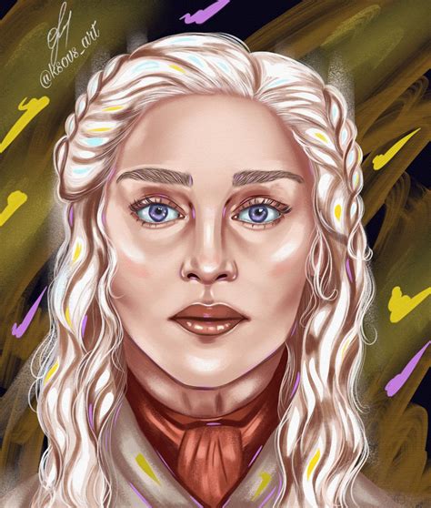 Иллюстрация Дейнерис Таргариен в стиле 2d