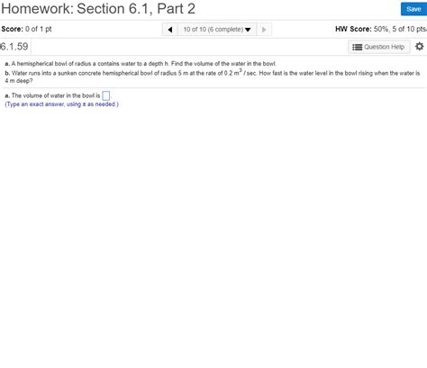 Solved Homework Section 6 1 Part 2 Save Score 0 Of 1 Pt