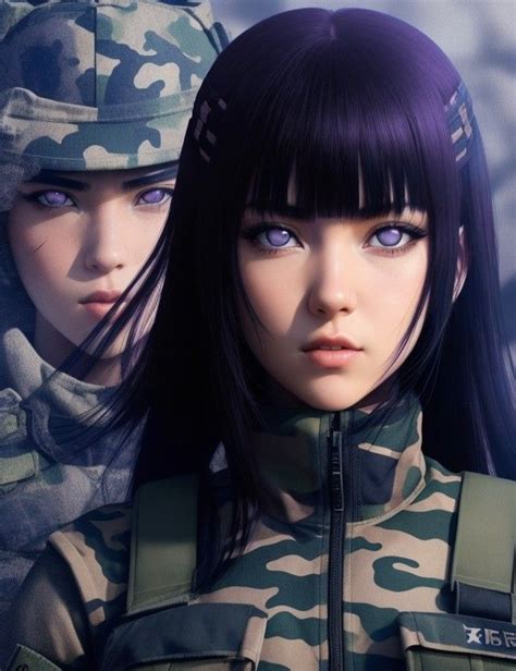 Hinata Hyuga And Neji Hyuga As Army Hinata Hyuga Anime Naruto