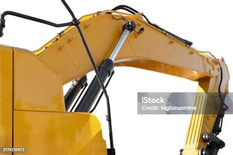 백색 배경에 고립된 양동이를 가진 크롤러 굴착기의 부분 확장된 버킷 클로즈업이 있는 강력한 굴삭기 토공사용 건설 장비 0명에 대한 스톡 사진 및 기타 이미지 Istock