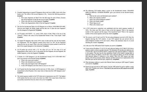 2 Consider Fragmenting An Original IP Datagram Whose Chegg Com