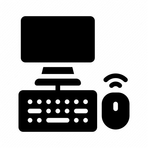 Computer Keyboard Mouse Monitor Technology Equipment Digital Icon
