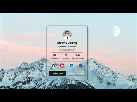 Create Responsive Profile Card Website Using HTML CSS Lifetime
