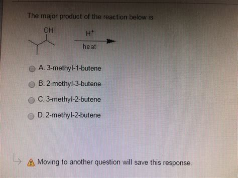 Solved The Major Product Of The Reaction Below Is