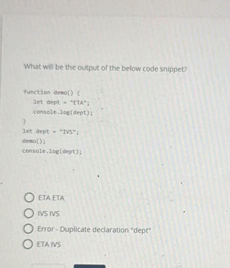 What Will Be The Output Of The Below Code Studyx