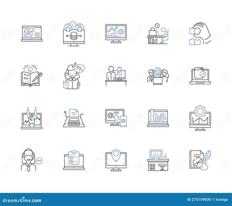 Management And Workflow Outline Icons Collection Workflow Management