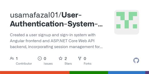 Github Usamafazal01user Authentication System With Angular And Aspnet Core Web Api Created