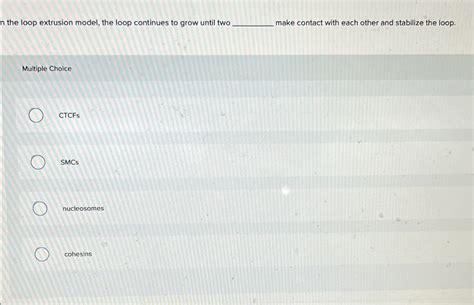 Solved N The Loop Extrusion Model The Loop Continues To Chegg Com