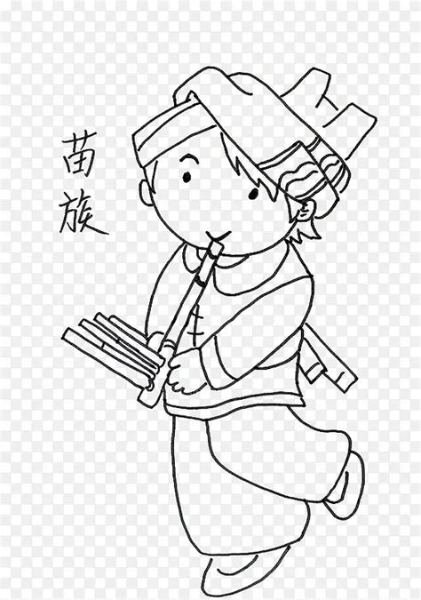 线条画吹芦笙的苗族少年PNG图片素材下载 图片编号9848041 PNG素材网