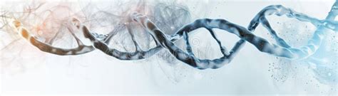 Abstract Close Up Of Dna Double Helix With Soft Gradient Background Representing Genetic