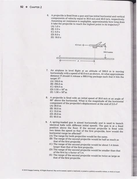 Homework And Key Projectile Motion Packet Physics And Ap Physics 1