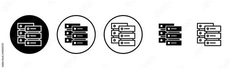 Database Icon Set Illustration Database Sign And Symbol Stock Vector Adobe Stock