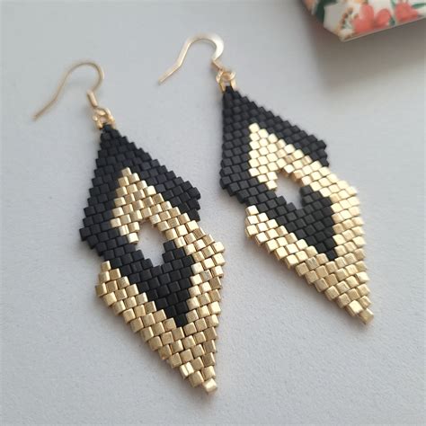 Miyuki Earrings Etsy Seed Bead Jewelry Patterns Miyuki Beads