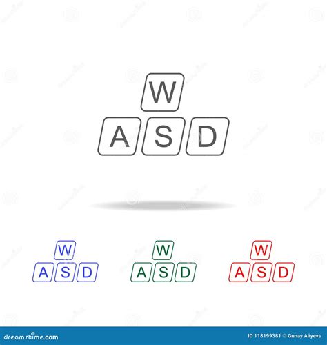 Keyboard Buttons Wasd Icon Elements Of Game Life In Multi Colored