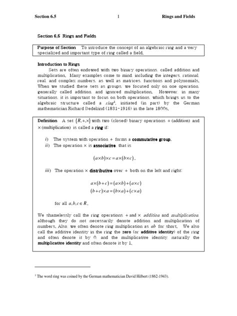 An Introduction To The Fundamental Concepts Of Rings And Fields