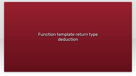 Function Template Return Type Deduction Youtube