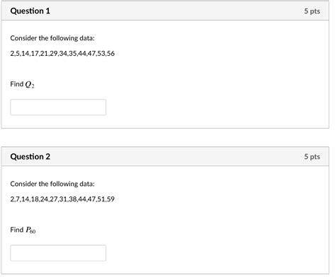 Solved Question 1 5 Pts Consider The Following Data