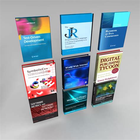 책 세트 01 3d 모델 8 Obj Ma Fbx Dae Free3d