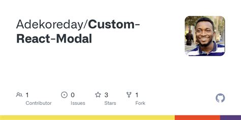 Github Adekoreday Custom React Modal