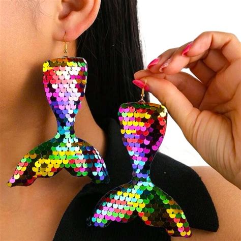 Jewelry Sequin Mermaid Tail Earrings Poshmark