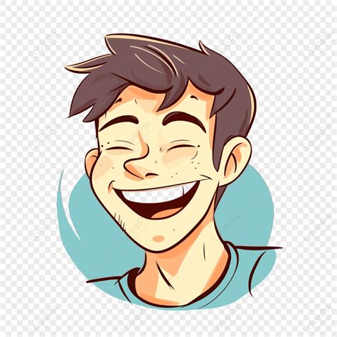 การ์ตูนภาพตัดปะหัวเราะของผู้ชายคนหนึ่งหัวเราะ เวกเตอร์ Png สำหรับการ