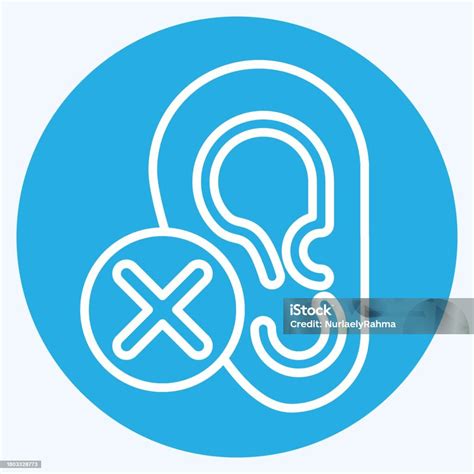 Icône Sourd Lié Au Symbole De Communication Style Yeux Bleus Conception Simple Modifiable