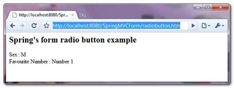 Spring Mvc Radiobutton And Radiobuttons Example