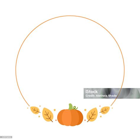 귀여운 둥근 가을 프레임 테두리 템플릿입니다 쇼핑 판매 프로모션 포스터 배너 전단지 초대장 웹 사이트 또는 인사말 카드에 사용할