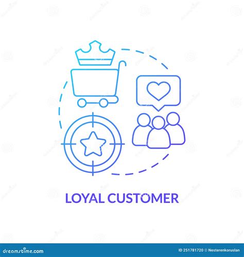 Loyal Customers Blue Gradient Concept Icon Stock Vector Illustration Of Line Audience 251781720