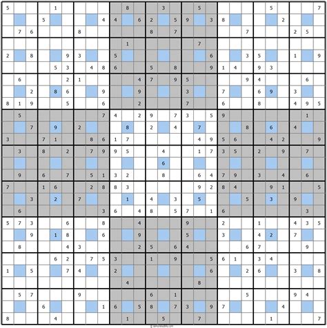 武士数独 每天都有最新的数独题目
