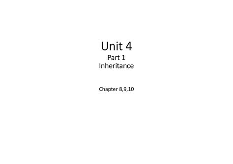 Solution Unit 4 Part 1 Inheritance 1 Studypool