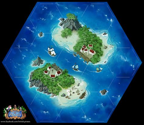 Inside Days British Vs Pirates Board Game Hex Tiles