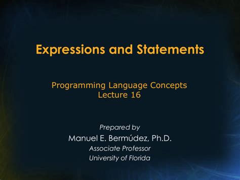 Expressions And Statements