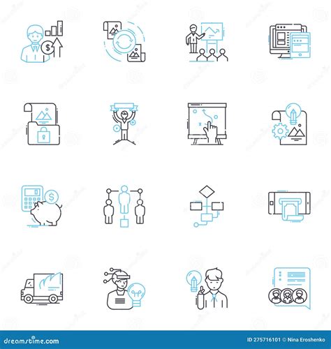 Resource Allocation Linear Icons Set Allocation Optimization Planning Efficiency