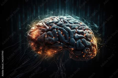 Brain Activity Neuron Communication Synapses In Brain Function And Neuronal Connectivity Stock