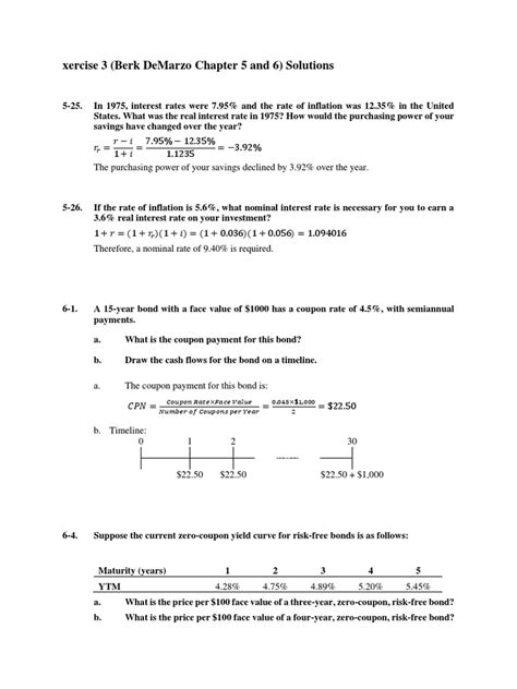 Exercise 3 Solution Pdf Bonds Finance Money