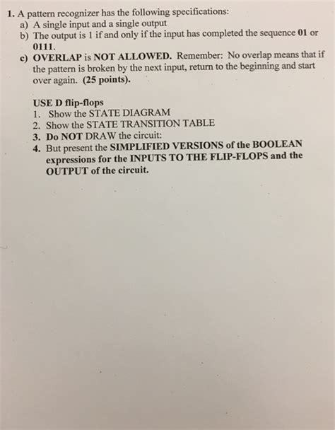 A Pattern Recognizer Has The Following