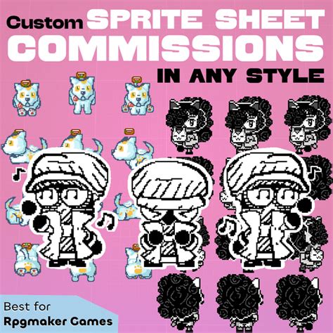 open for sprite sheet commissions for your game r rpgmaker